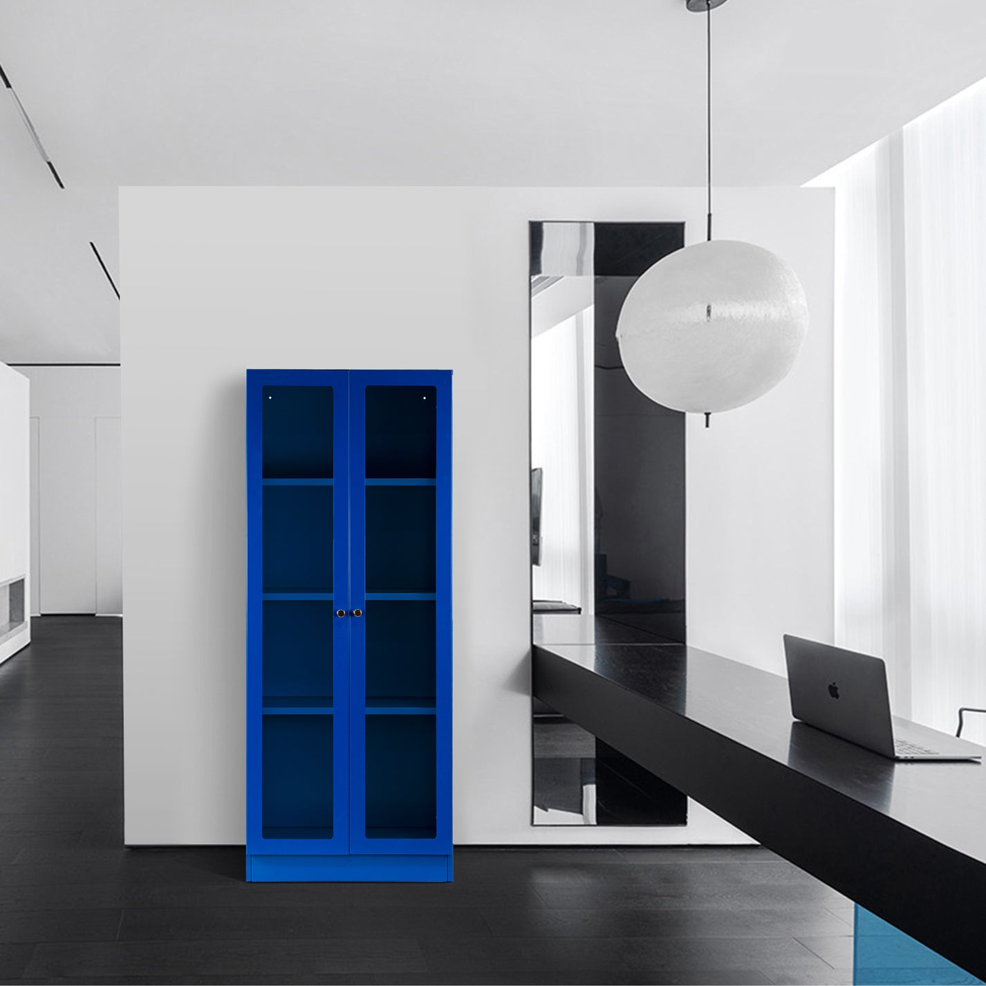 Avice 59-inch Blue French Door Metal Cabinet – Glamour Home