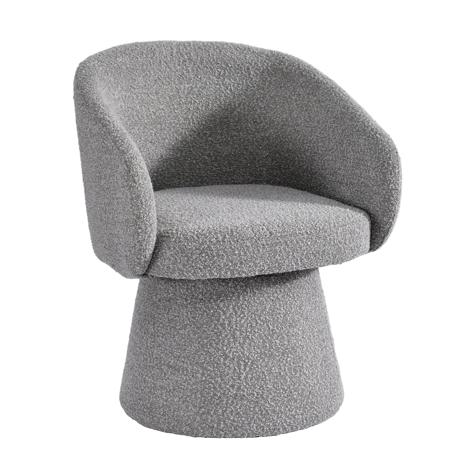 Belle Gray Boucle Fabric Dining Chair with Swivel Base – Glamour Home