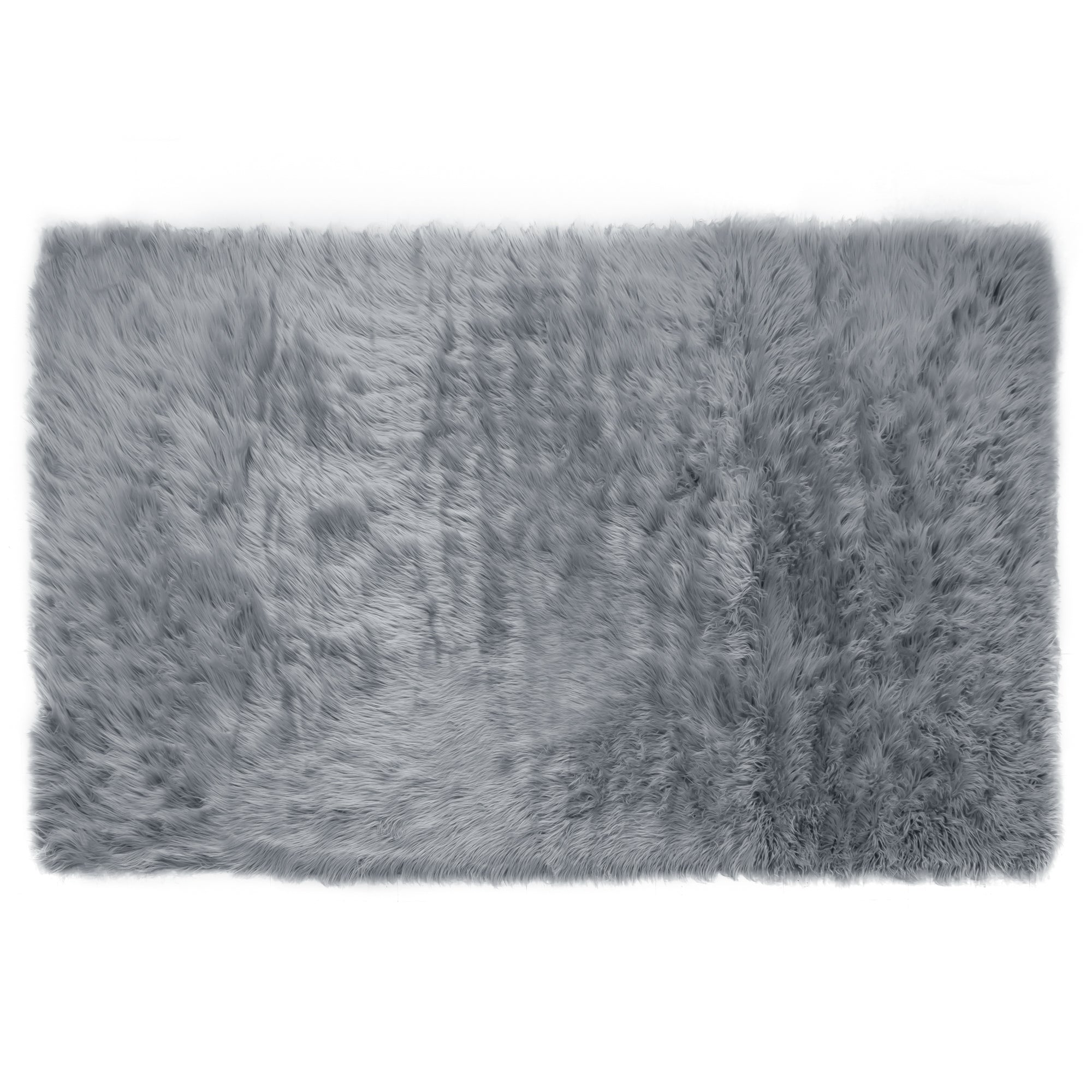Aileen Faux Sheepskin Fur Area Rug Grey Rectangular 8x5 – Glamour Home